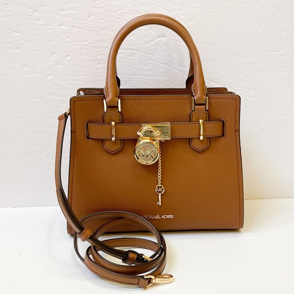 Michael Kors | Bags | Michael Kors Hamilton Small Satchel Shoulder Crossbody Bag Brown Luggage ...